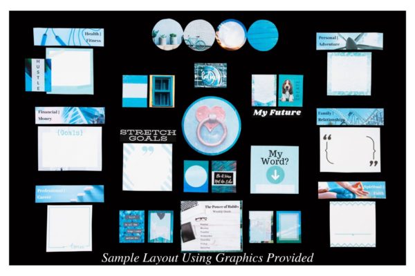 Blue Vision Board Package-everything needed to create your DREAM BOARD