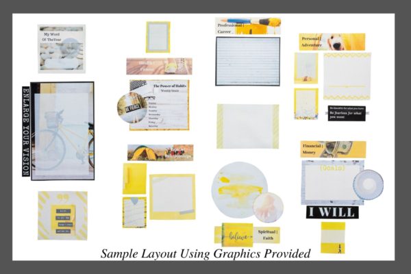 Yellow Vision Board Kit - So Gorgeous You'll Want to Hang on Your Wall!