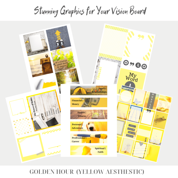 Yellow Vision Board Kit - So Gorgeous You'll Want to Hang on Your Wall!