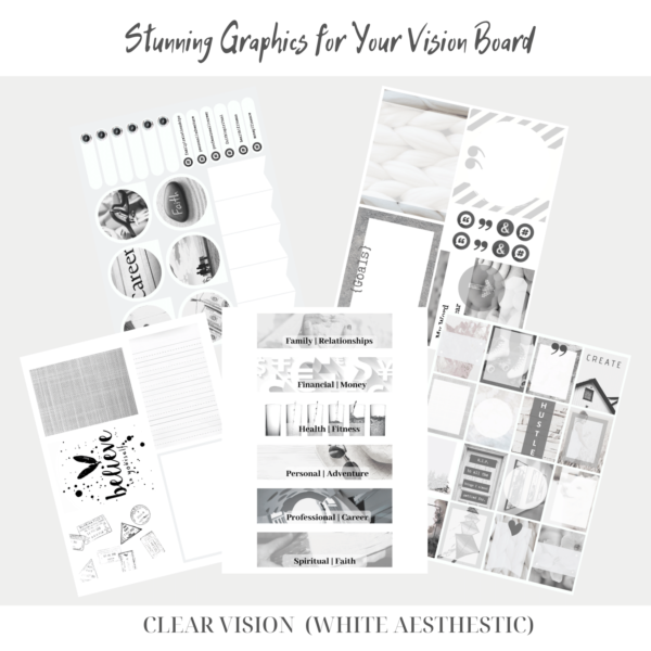 White Vision Board Kit - STUNNING powerful dream board